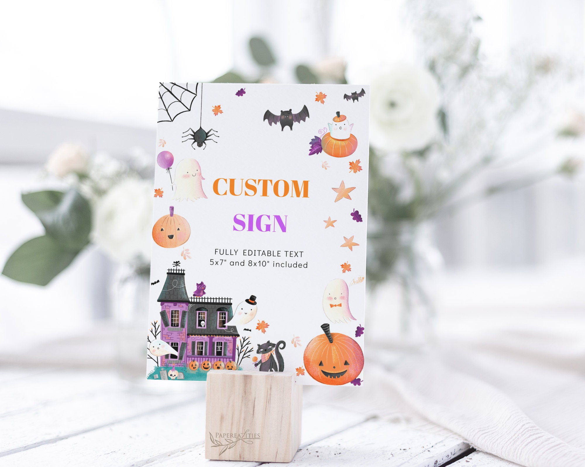 Editable Halloween Sign Template: Custom Baby Shower Decor (5x7 8x10 ...