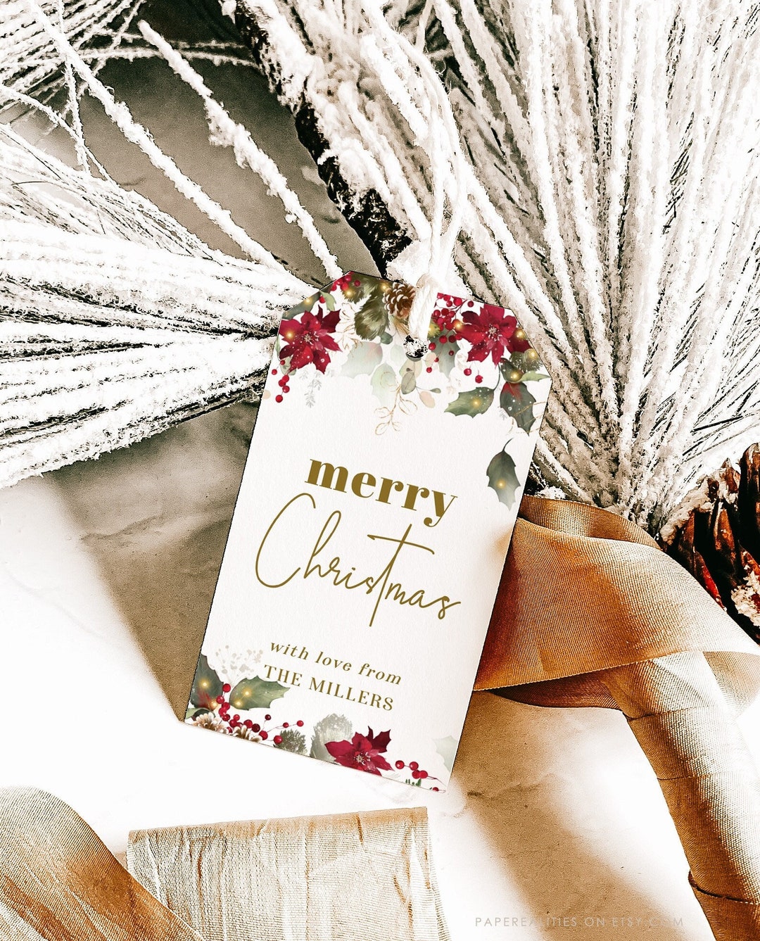 Christmas Tag Template, Personalized Christmas Tag, Holiday Gift Tag ...