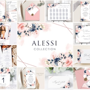 ALESSI - Rose Gold Geometric Wedding Invitation Template Download ...