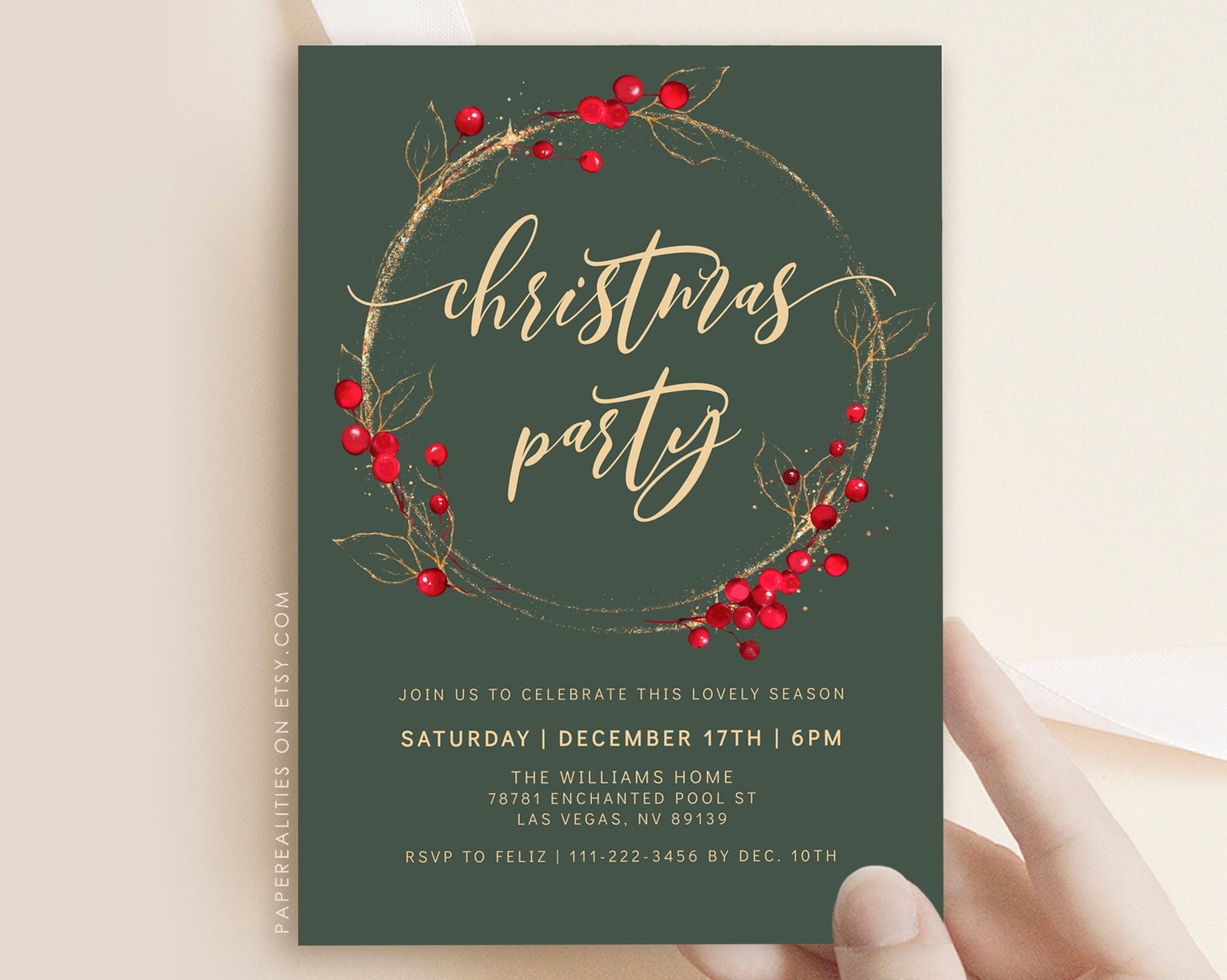Christmas Party Invitation Editable Printable Christmas - Etsy