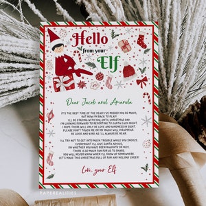 Editable Elf Return Letter Template Printable Elf Arrival Letter ...