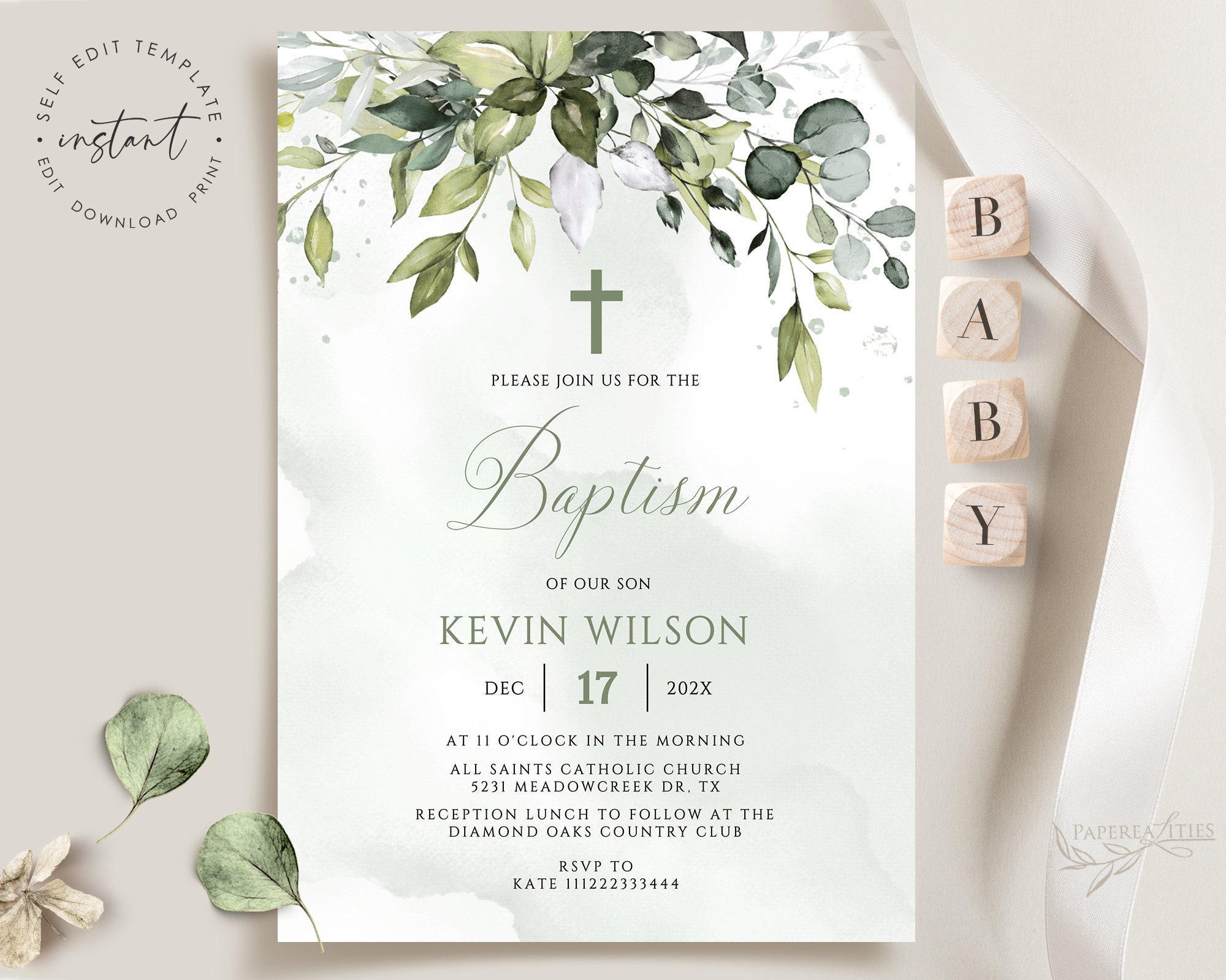 Catholic Baptism Invitation