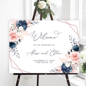ALESSI - Wedding Welcome Sign Template, Printable Welcome Poster Floral ...
