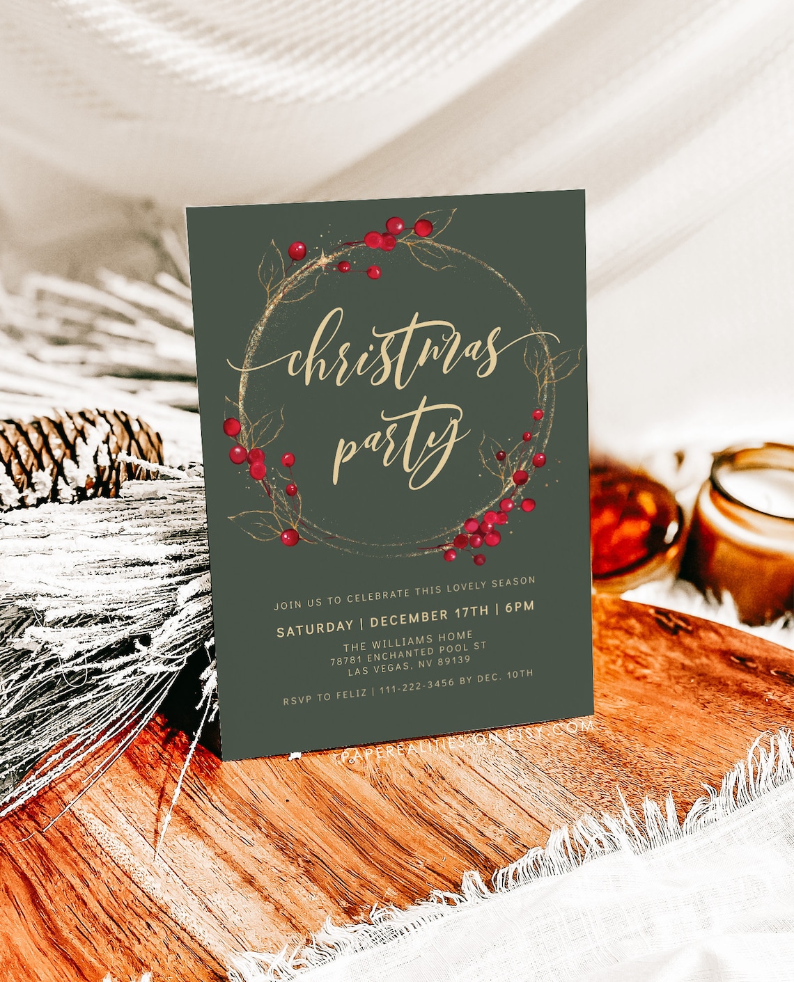 Christmas Party Invitation Editable Printable Christmas - Etsy