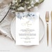 LANA Menu Card Template Dusty Blue, Editable Menu Template, Printable ...