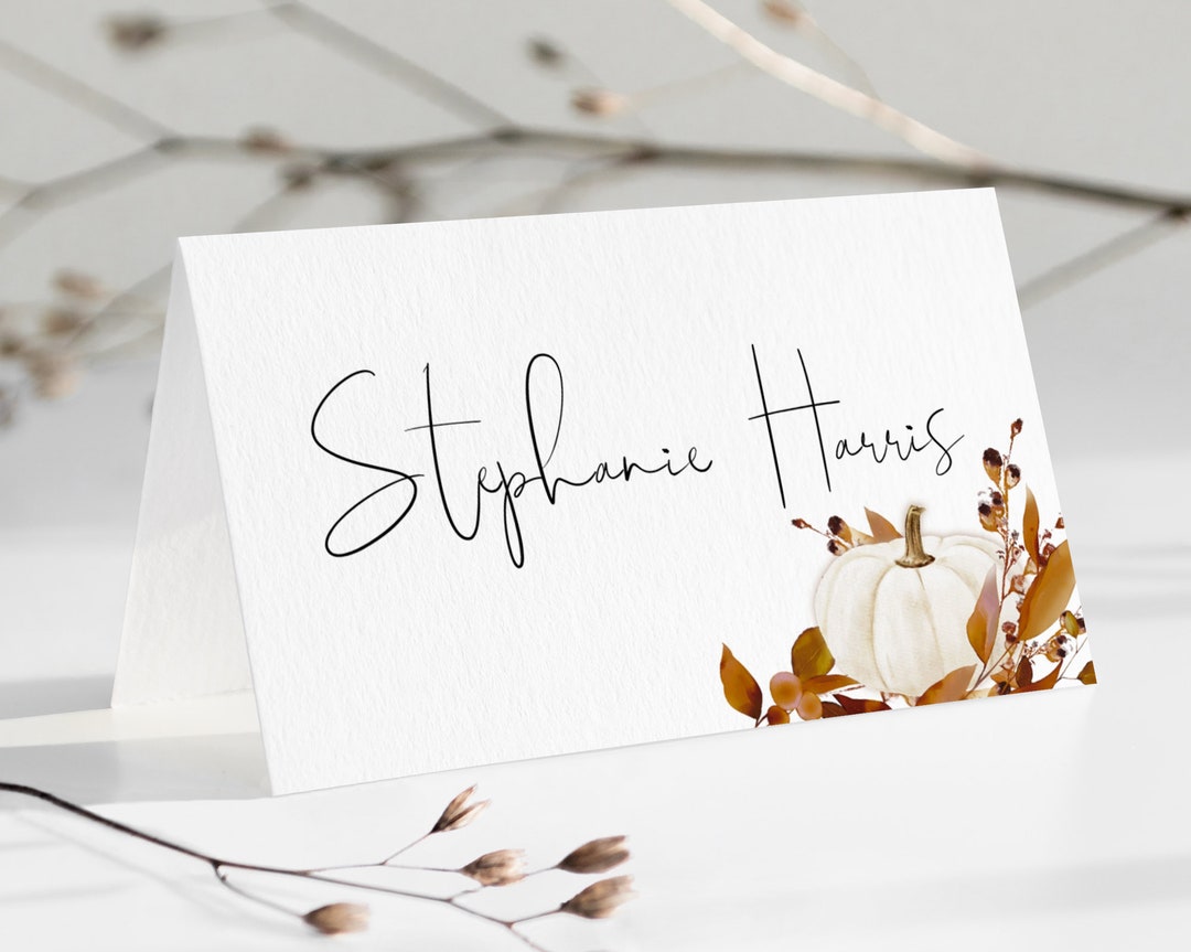 Thanksgiving Dinner Place Cards Template, Editable Thanksgiving Buffet ...