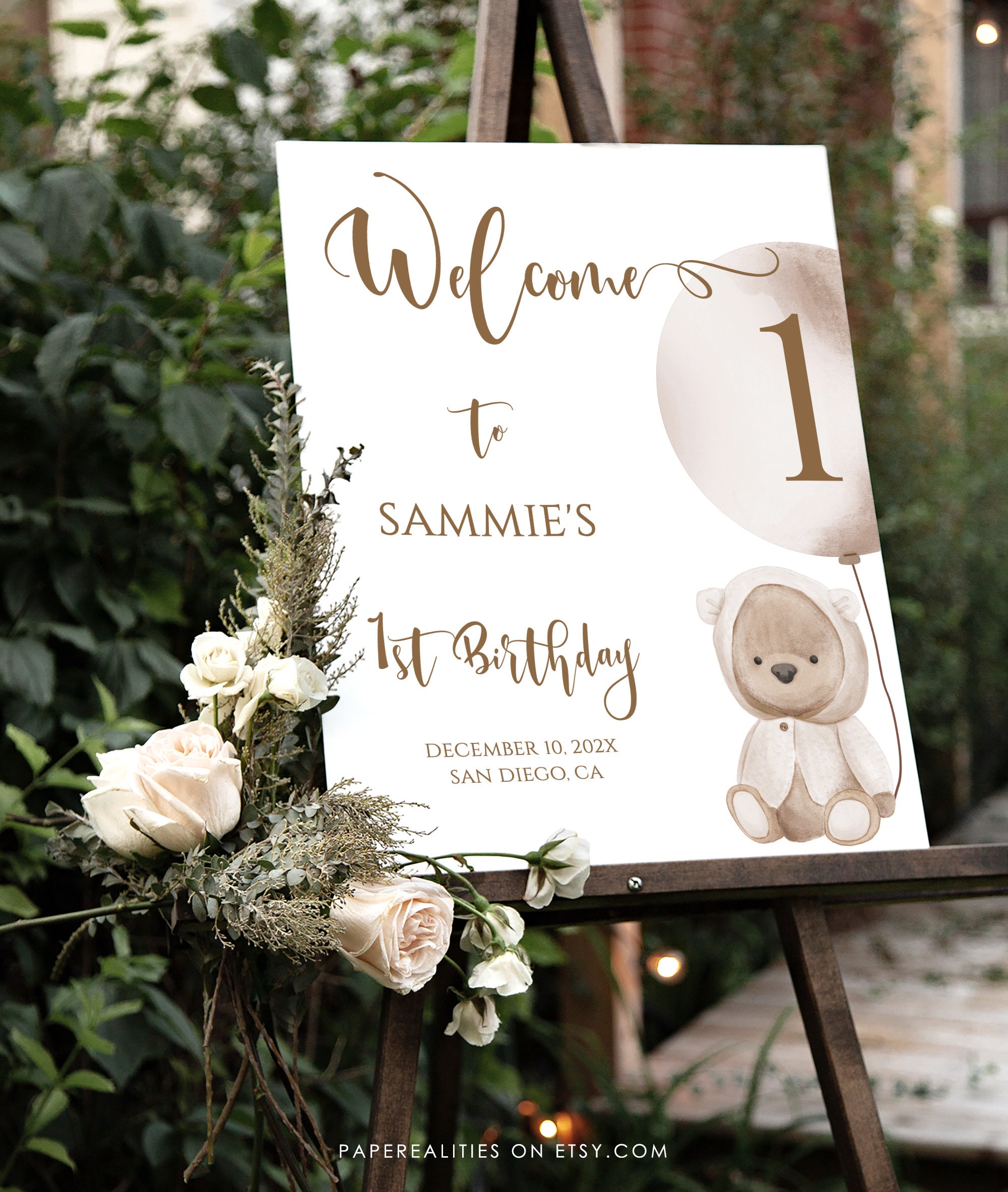 1st Birthday Welcome Sign Template Editable Birthday Poster - Etsy