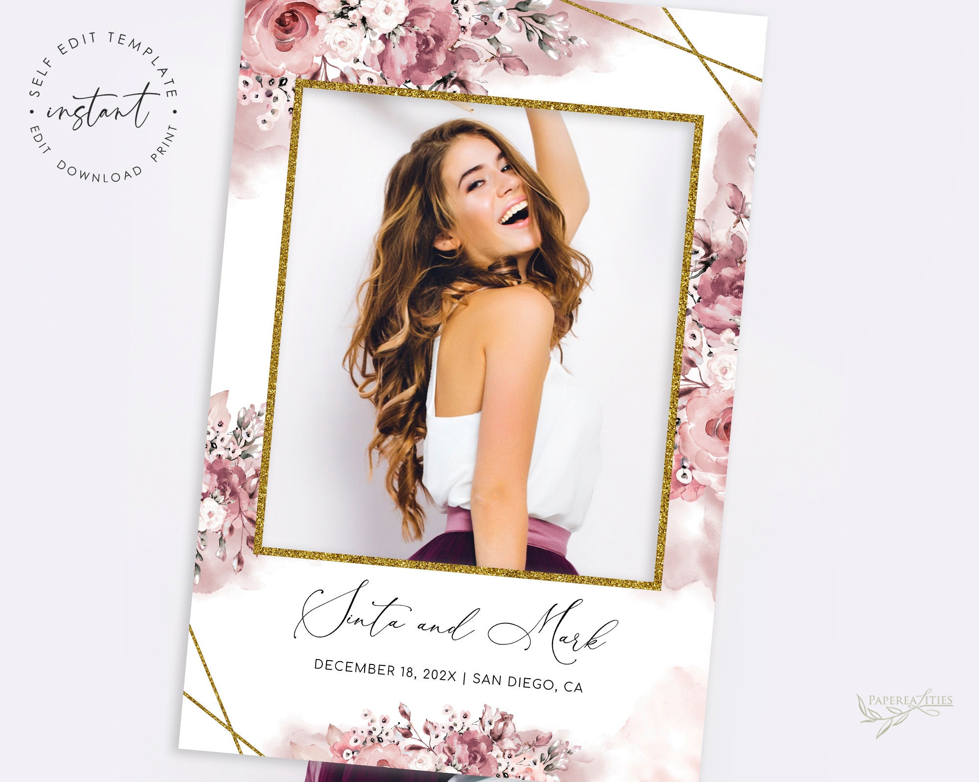 SINTA Wedding Photo Booth Frame Template Printable Party - Etsy UK