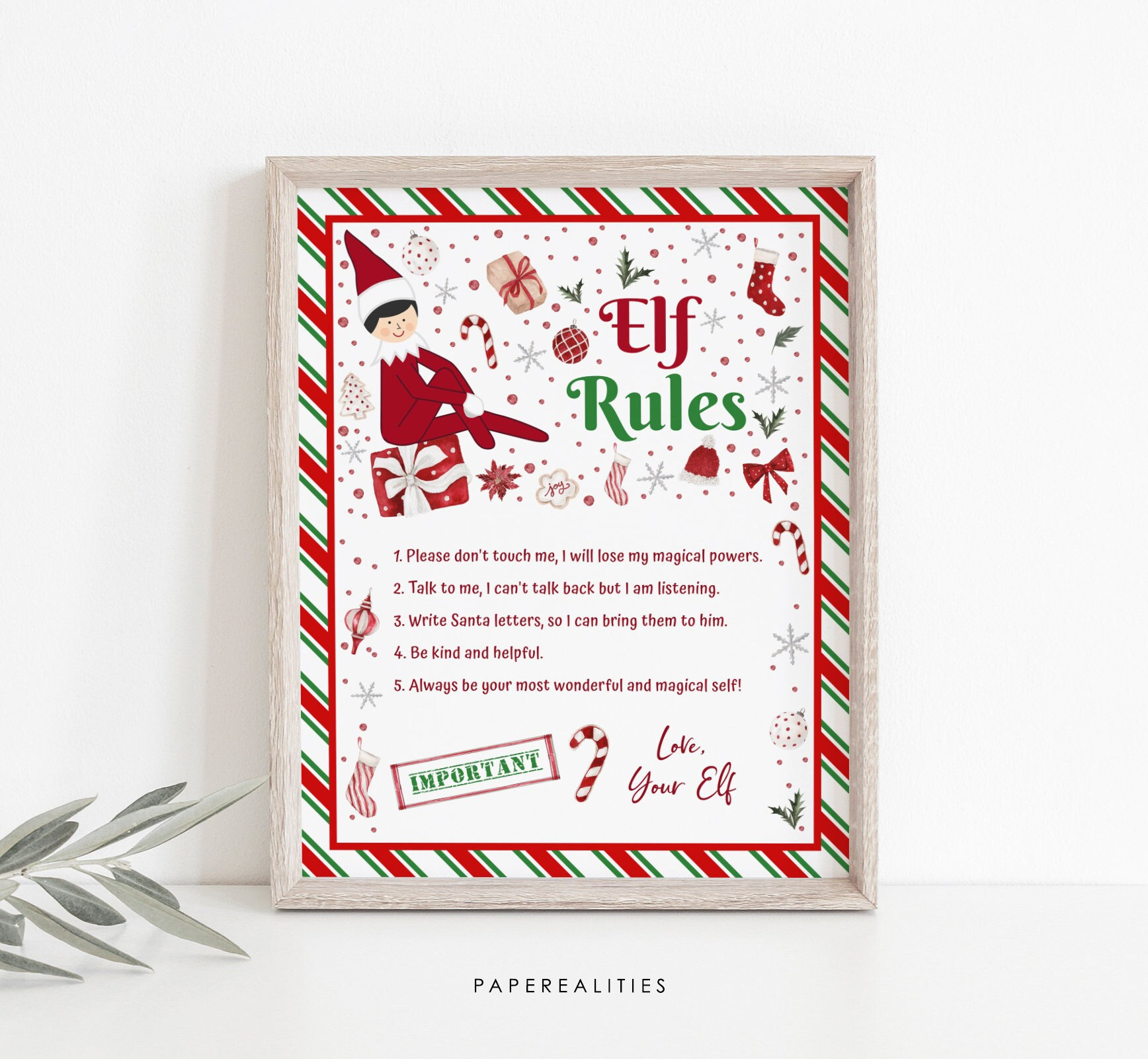 Editable Elf Rules Sign: Christmas Printable (digital Download) - Etsy