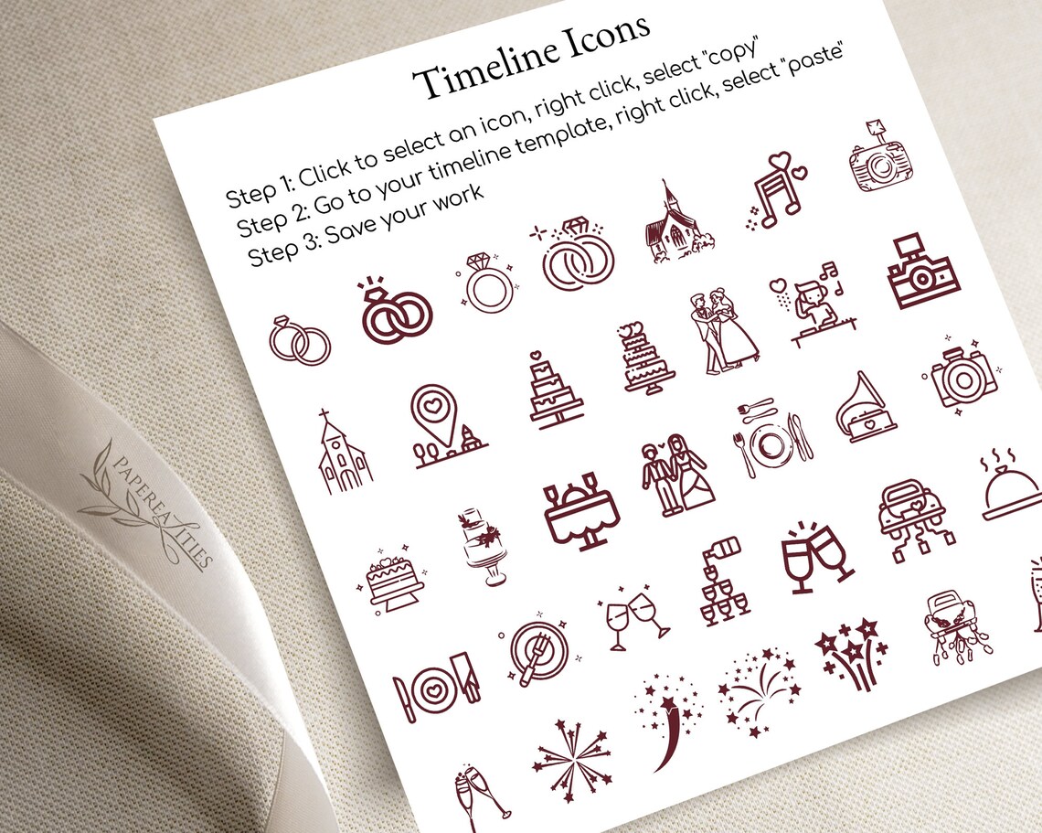 EMILY Burgundy and Blush Agenda Template Wedding Agenda | Etsy