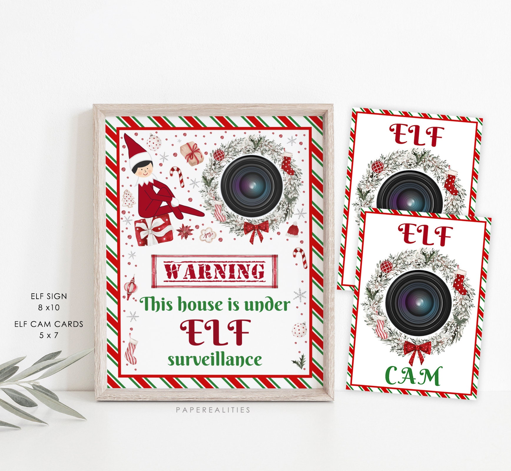 Elf Surveillance Sign: Printable Christmas Decor (digital Download) - Etsy