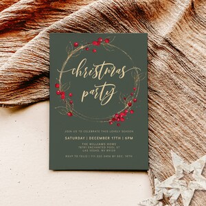Christmas Party Invitation, Editable Printable Christmas Themed Party ...
