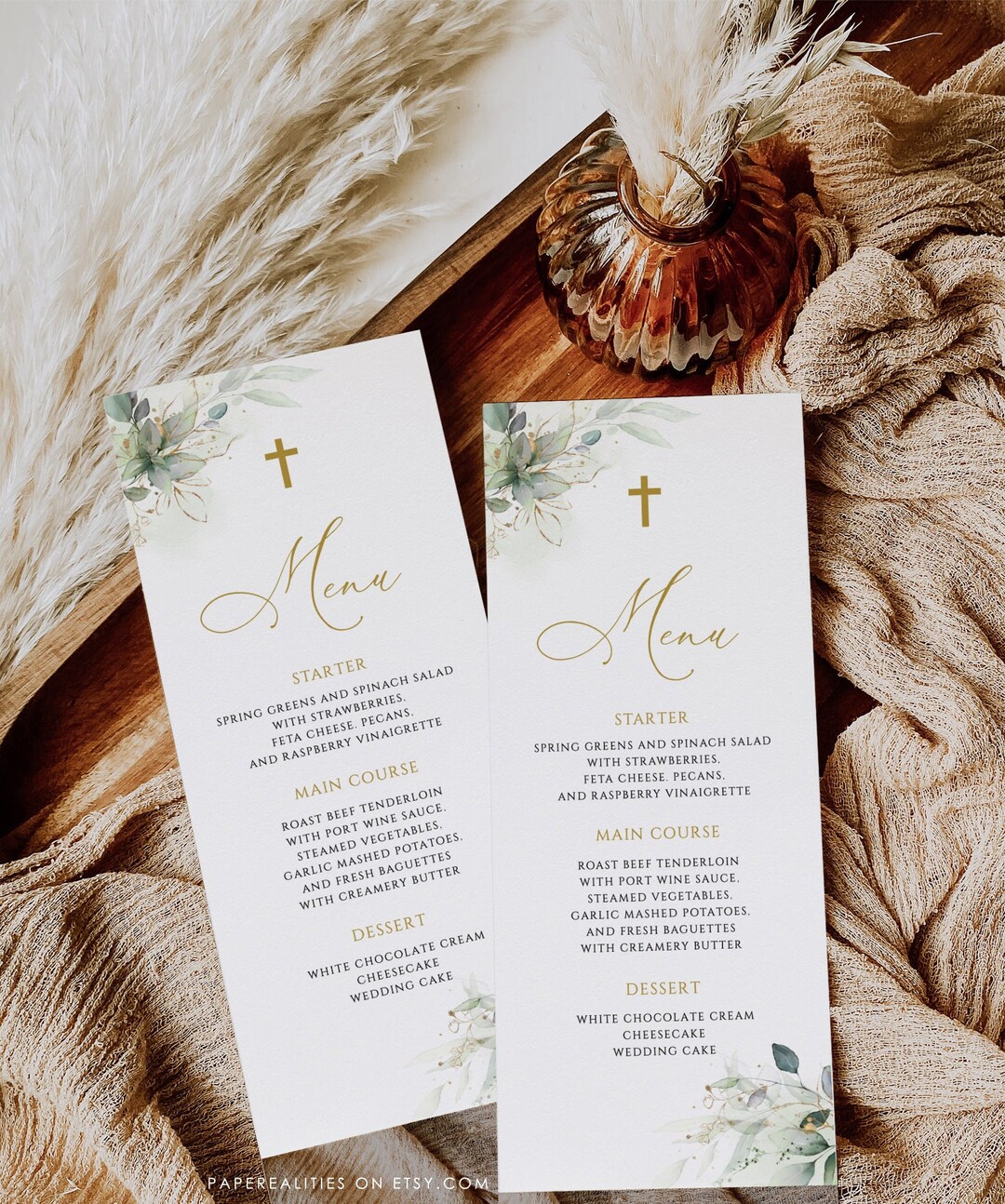 Baptism Menu Card Template Download, Editable Menu Card, Christening ...