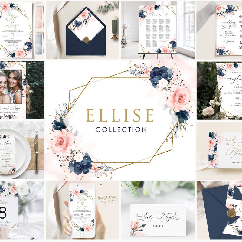 Navy and Blush - Etsy
