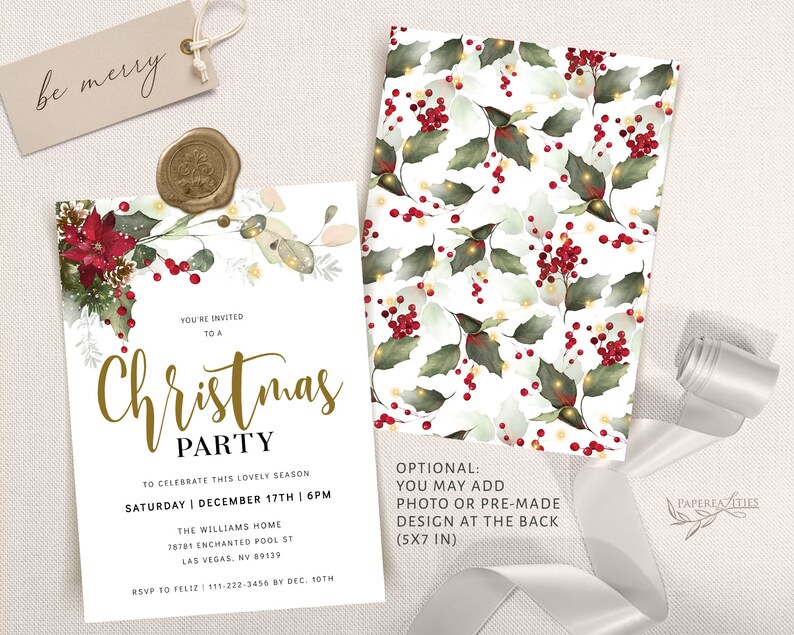 Editable Christmas Party Invitation Winter Christmas Party - Etsy