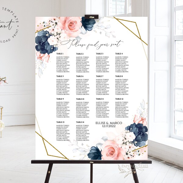 Navy and Blush - Etsy