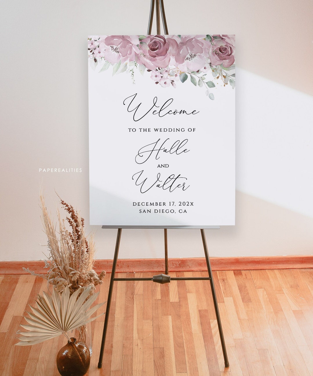 Mauve Wedding Welcome Sign Template, Dusty Mauve Welcome Sign, Welcome ...