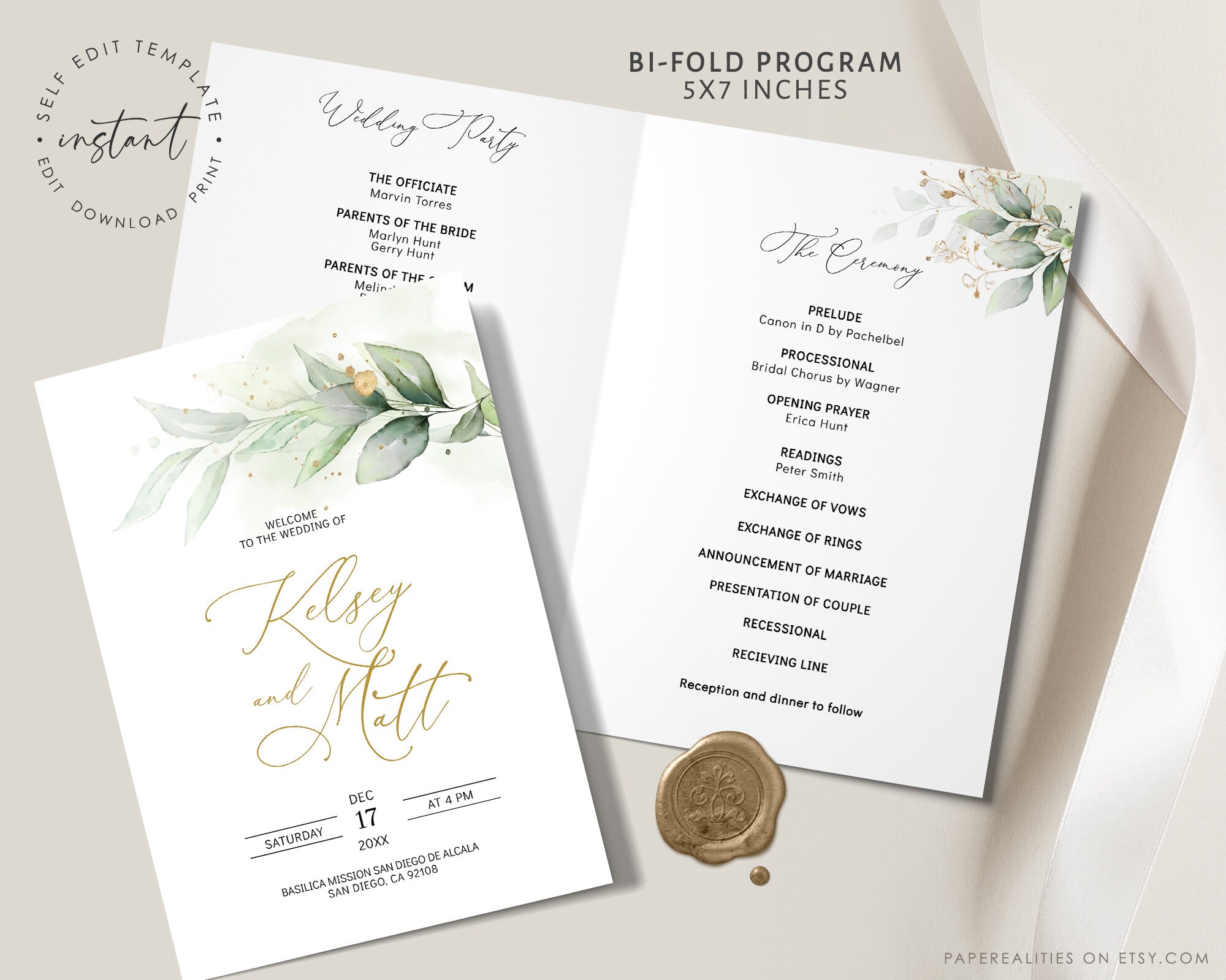 Catholic Wedding Program Etsy