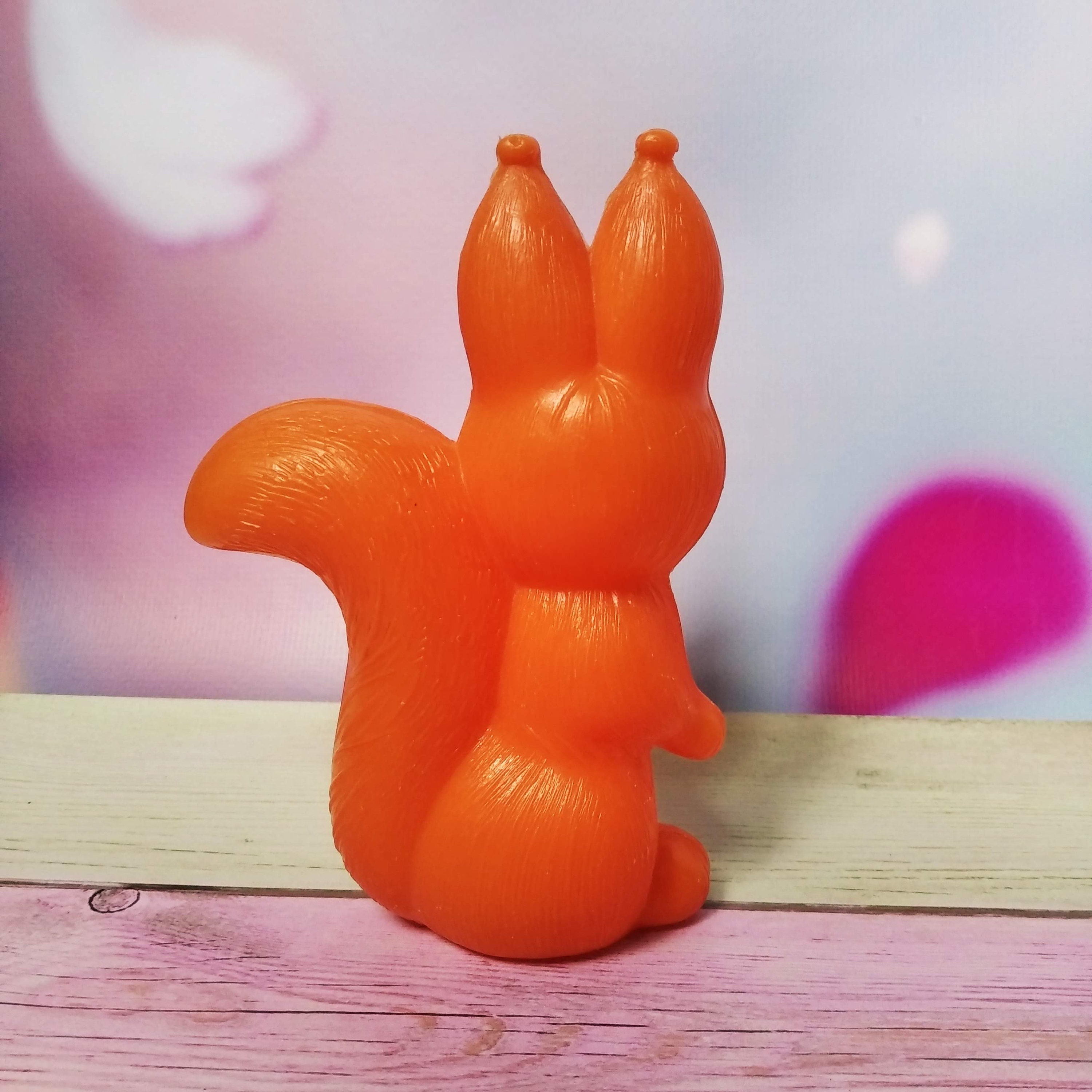 Orange squirrels. Vintage plastic toy. USSR toy. Plastic | Etsy