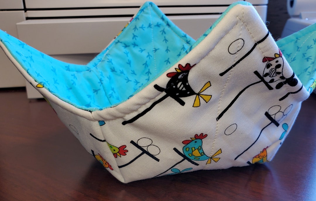 Fabric Bowl Warmer: Reversible Cotton Hot Pad (10x10 Inches) - Etsy