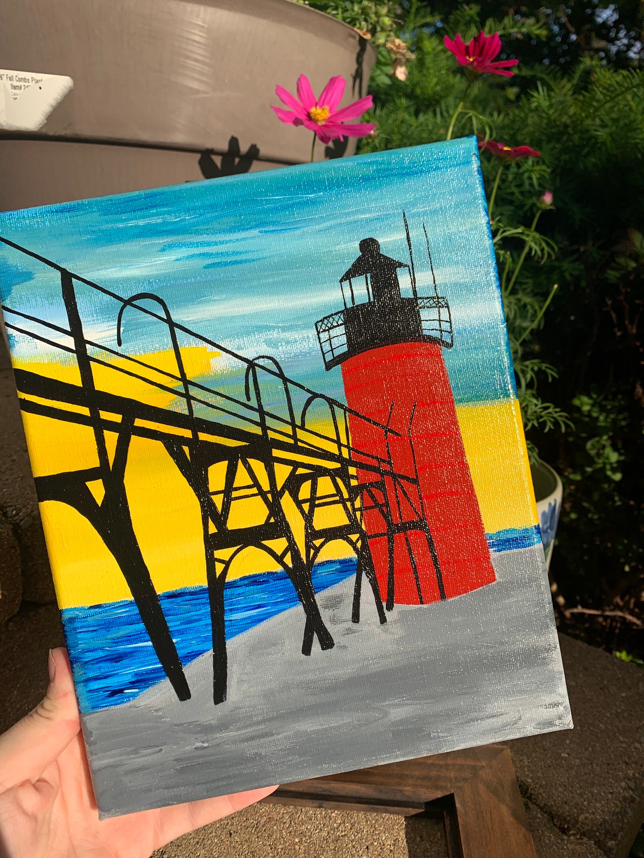 South Haven Michigan Lighthouse Acrylic Painting on Stretched Canvas - Etsy