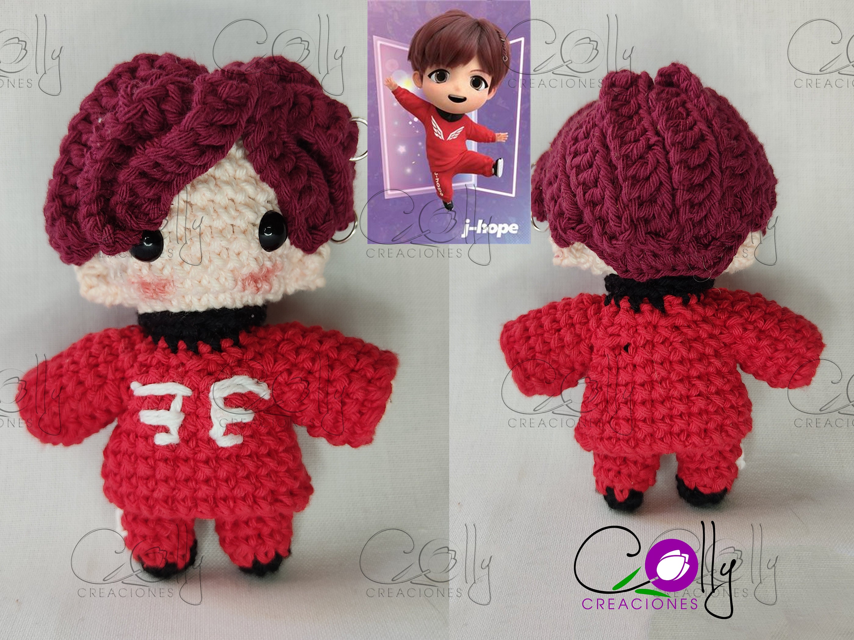 Crochet PATTERNS - 7 Members of BTS, Keychain Tiny Tan Version - PDF ...