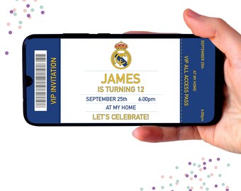 Birthday Invitation - Real Madrid - Etsy