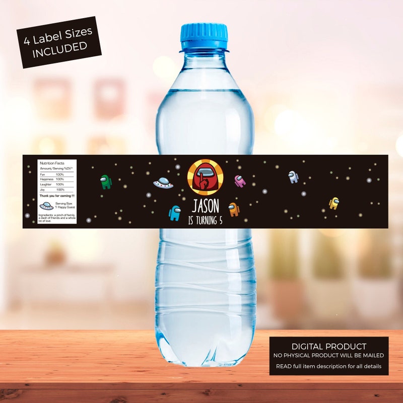 Among Us Bottle Label - Etsy