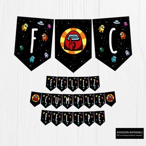 Among Us Banner Digital Printable Birthday Banner Garland - Etsy UK