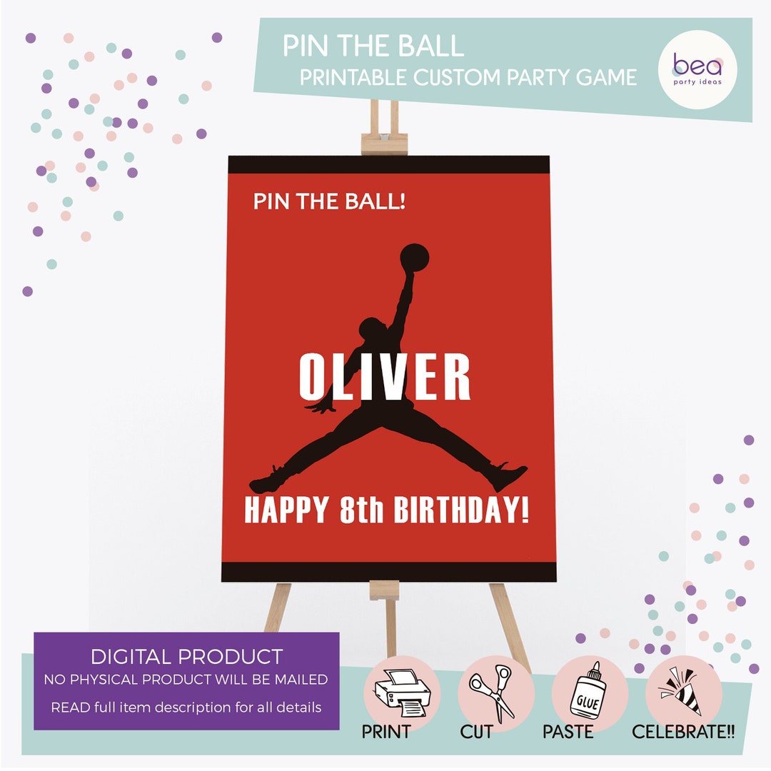 Basketball Pin the Ball Party Game - Digital Printable Label - Etsy