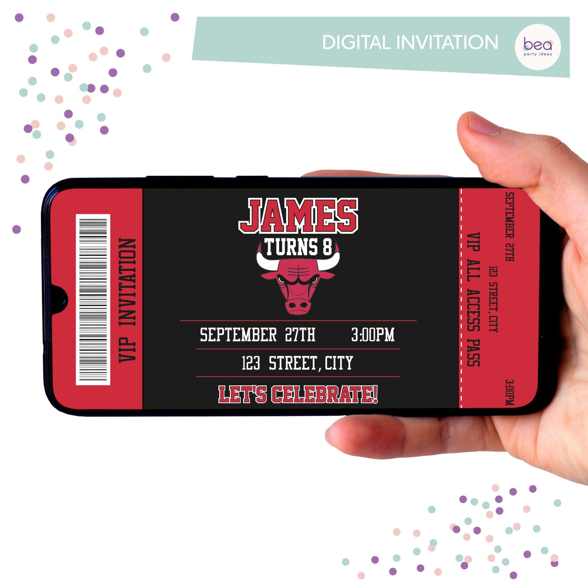Plantillas De Invitación De Los Chicago Bulls Vectores De Chicago