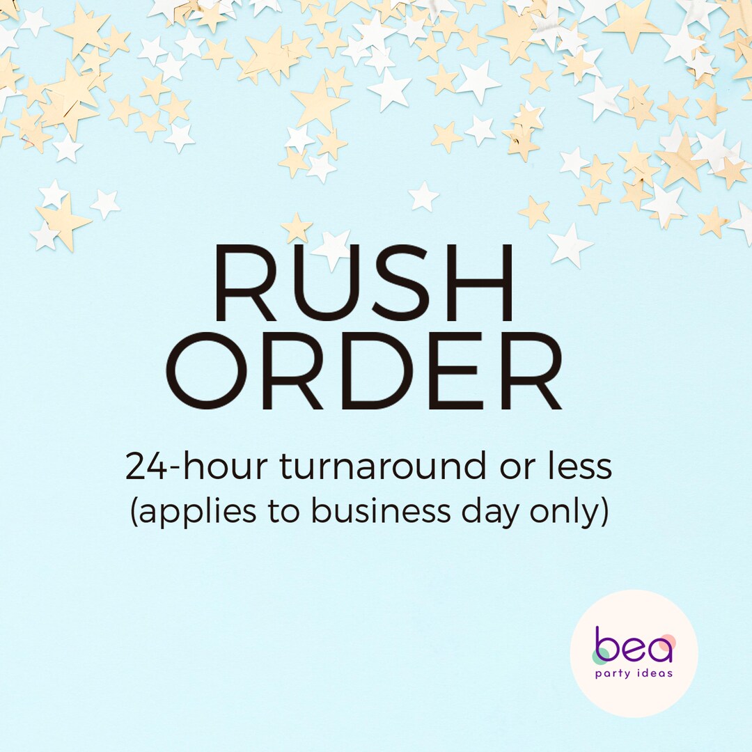 Rush Order 24 Hours Turnaround or Less - Etsy