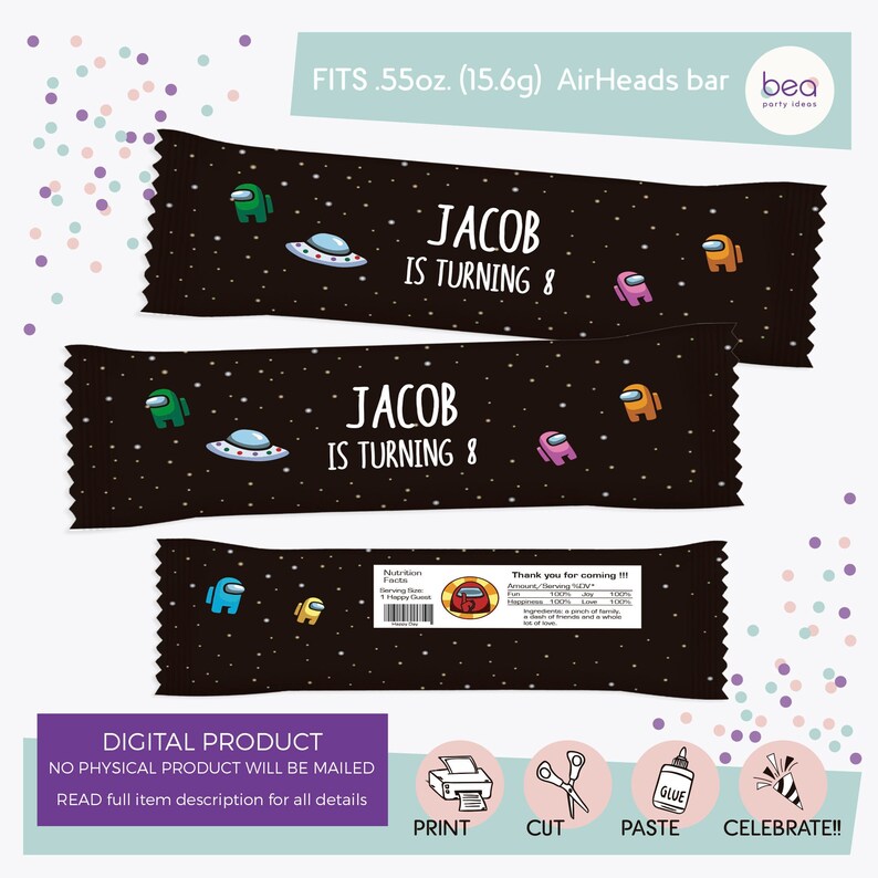 Among Us Airheads Digital Printable Label - Etsy