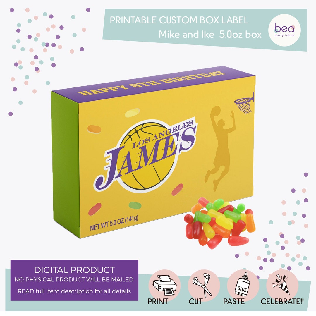 Basketball Lakers Inspired Candy Box Label - Mike and IKE Digital ...
