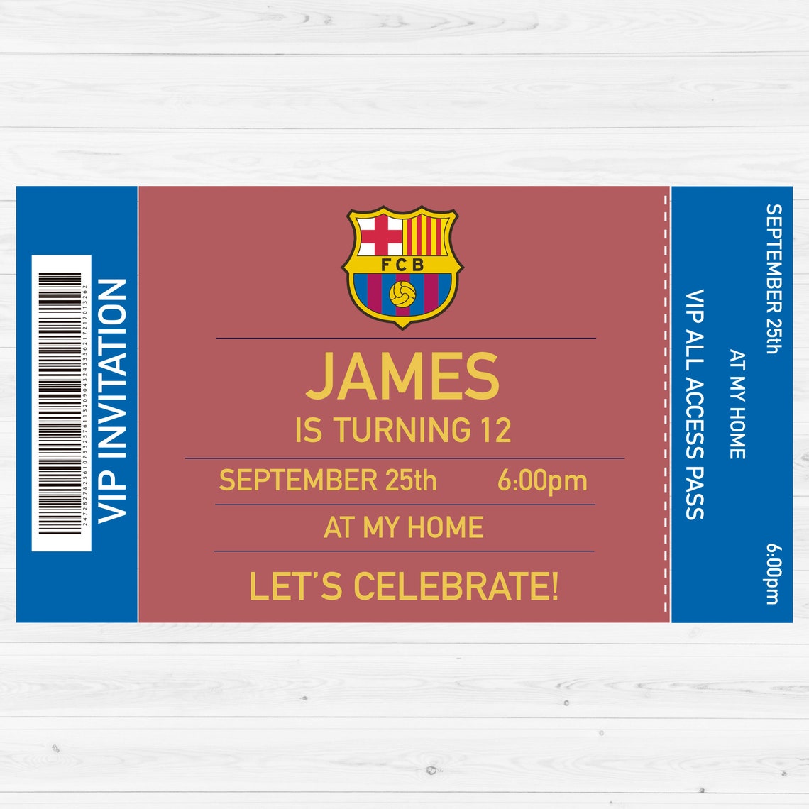 Barcelona Invitation Digital Birthday Party Invitation | Etsy