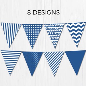 Blue Light Blue Banner - Digital Printable Pennant Banner Garland ...