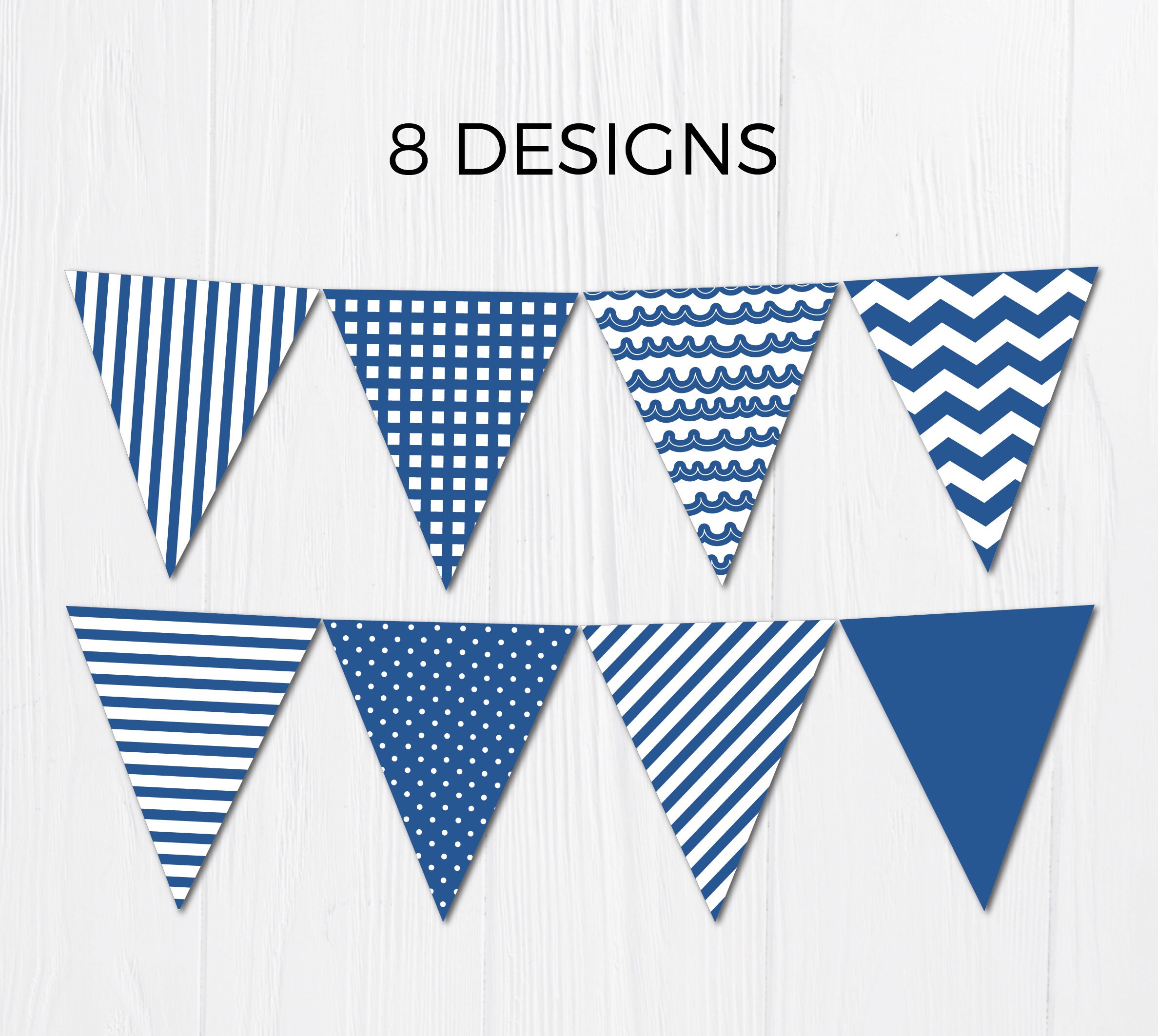 Blue Light Blue Banner Digital Printable Pennant Banner - Etsy