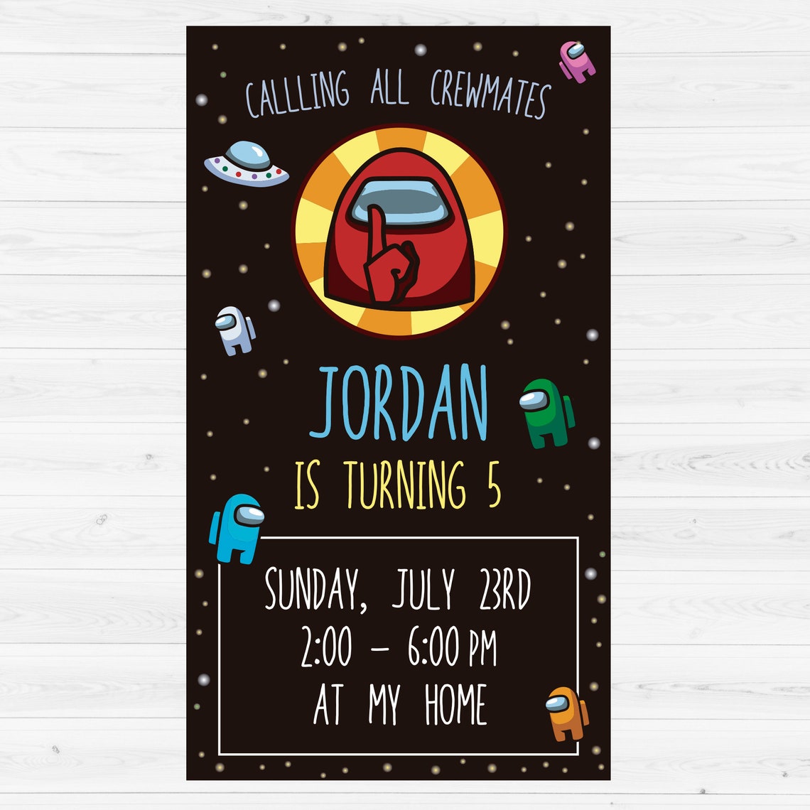 Among Us Invitation Digital Birthday Party Invitation - Etsy