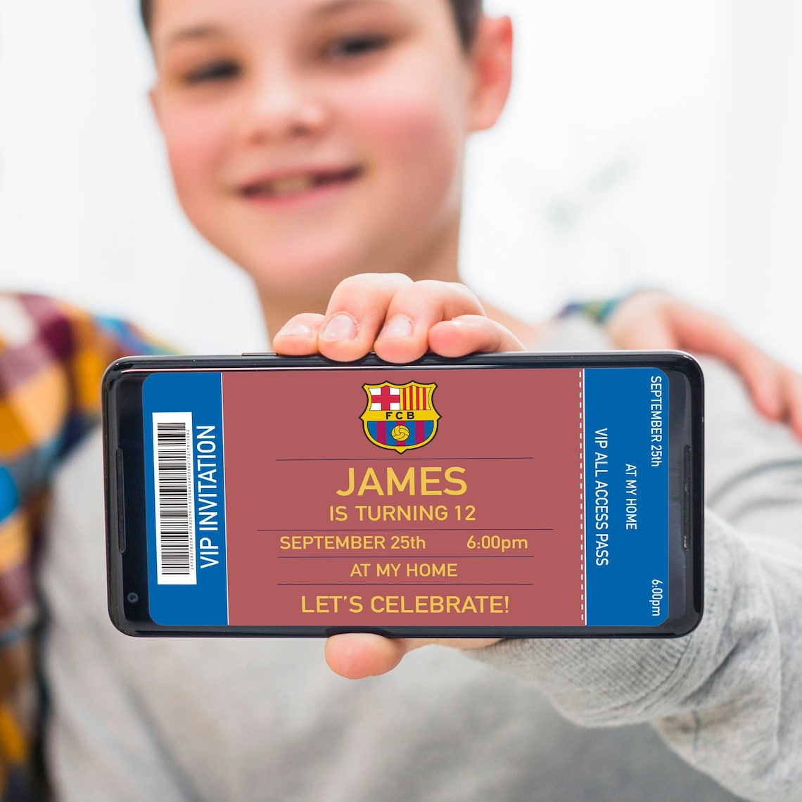 Barcelona Invitation Digital Birthday Party Invitation | Etsy