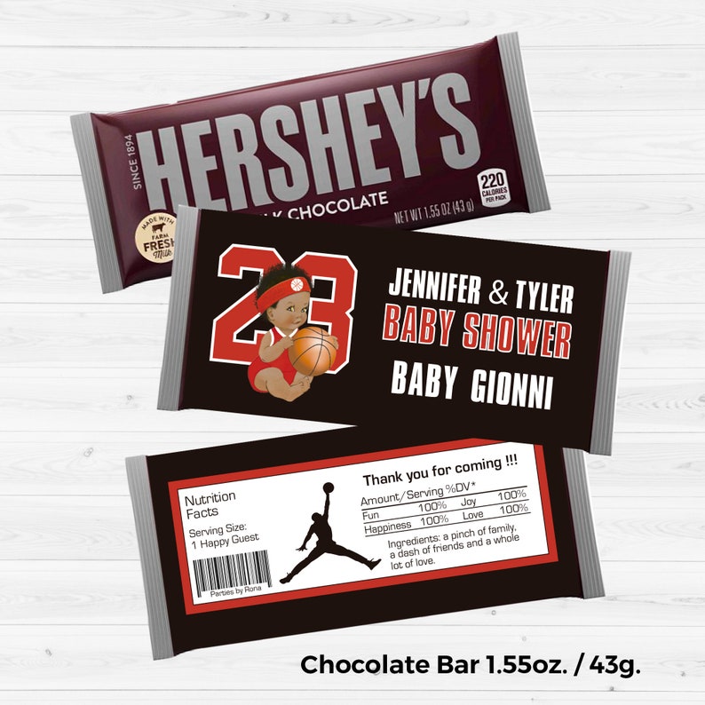 Jordan Jumpman Baby Shower Hershey Bar Label Digital - Etsy
