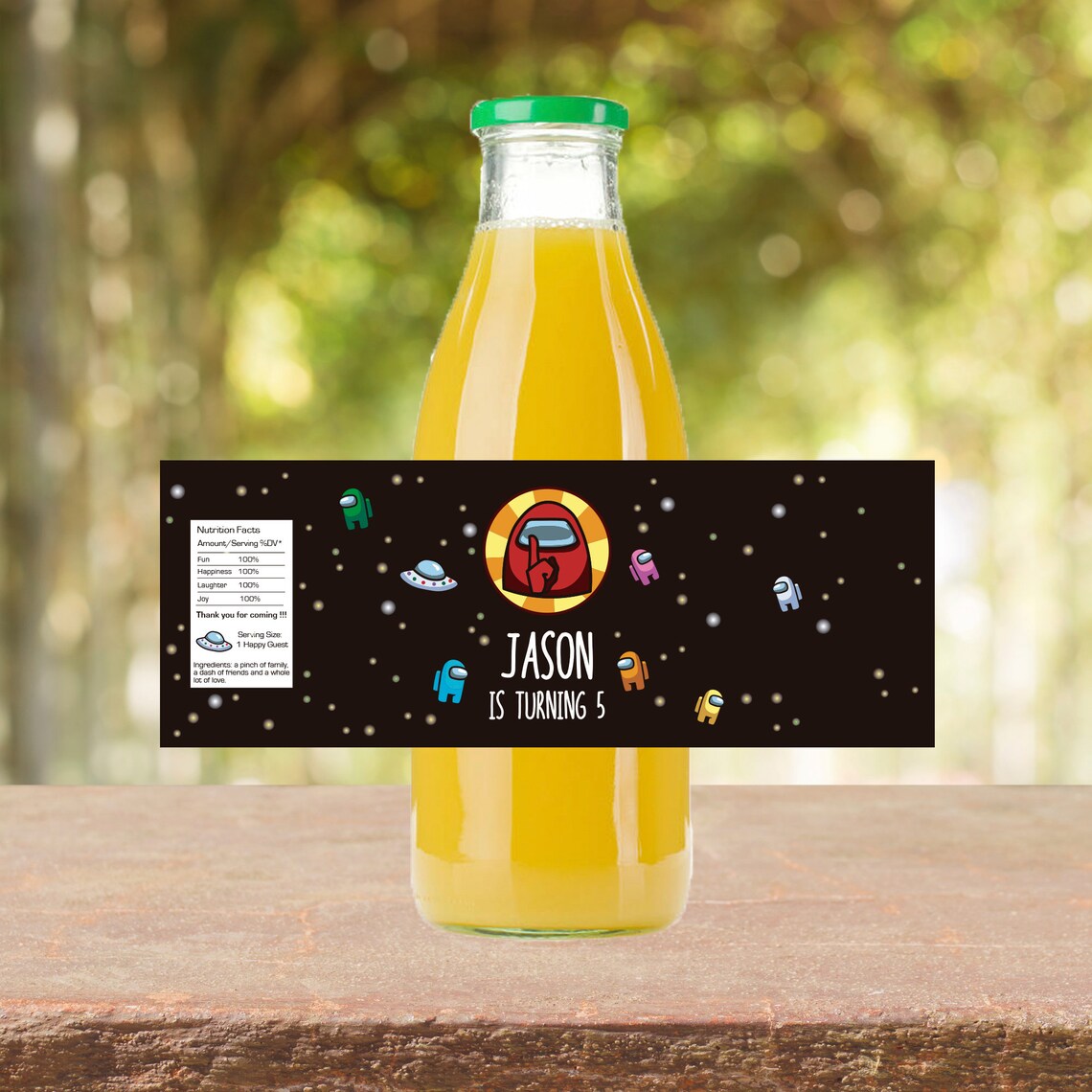 Among Us Bottle Label Digital Printable Bottle Wrapper Water - Etsy