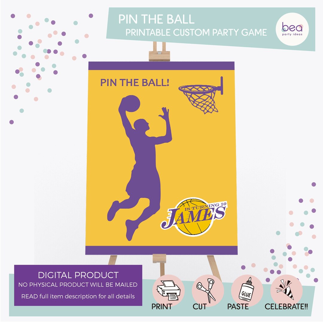 Basketball Pin the Ball Party Game - Digital Printable Label - Etsy