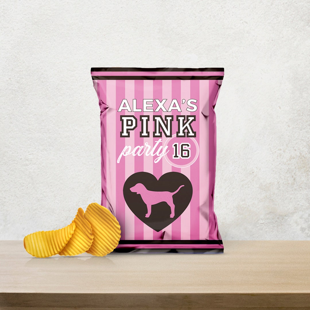 Victoria Secret Pink Chip Bag, Pink Digital Printable Chip Bag ...