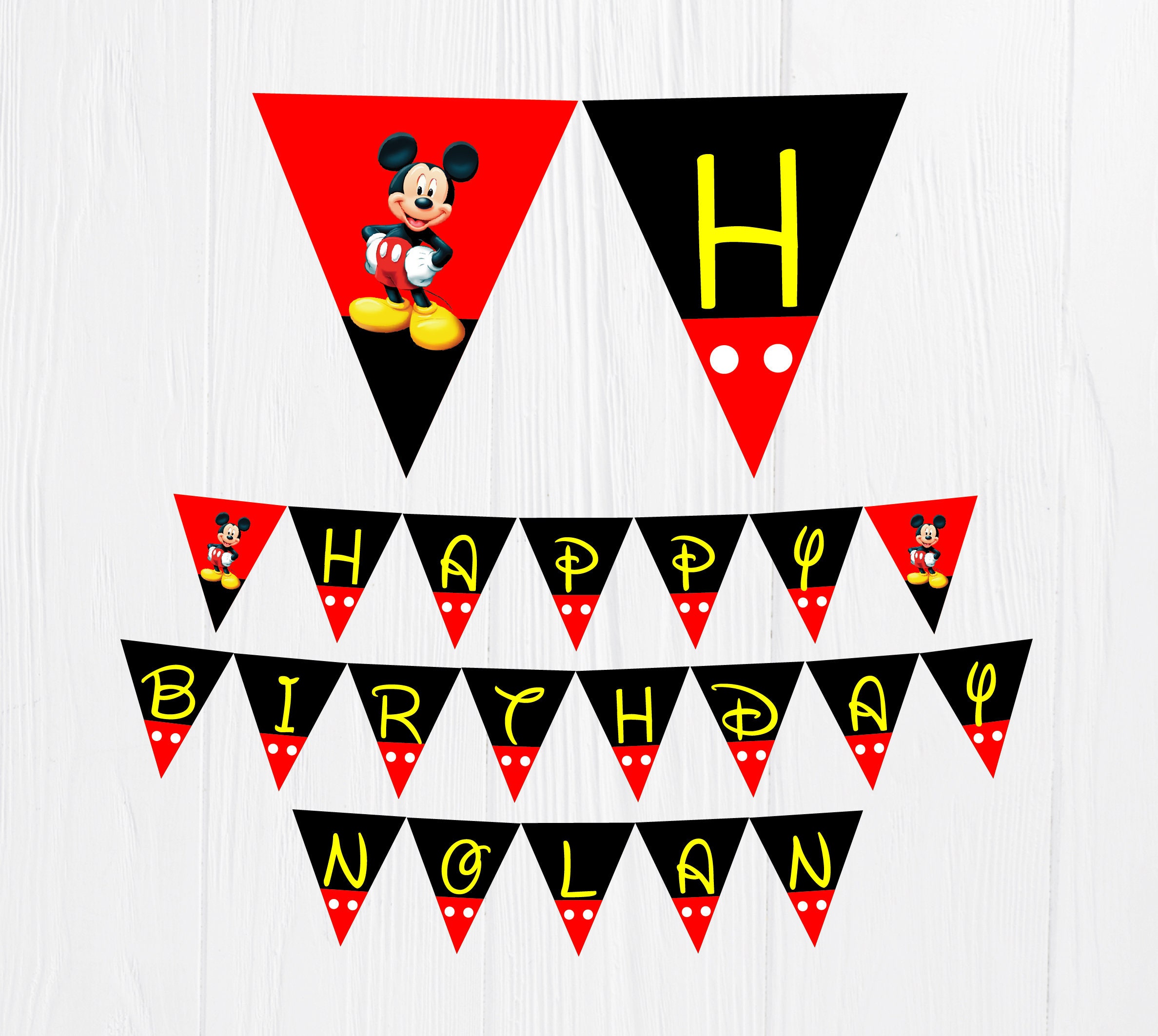 Mickey Banner Digital Printable Birthday Banner Garland - Etsy
