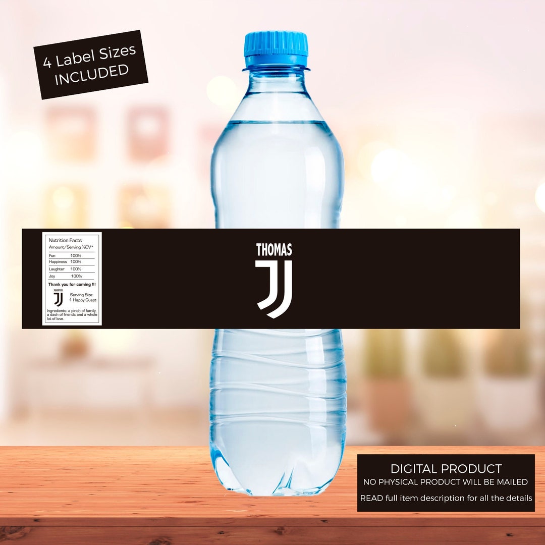 Juventus Bottle Label - Digital Printable Bottle Wrapper Water Juice ...