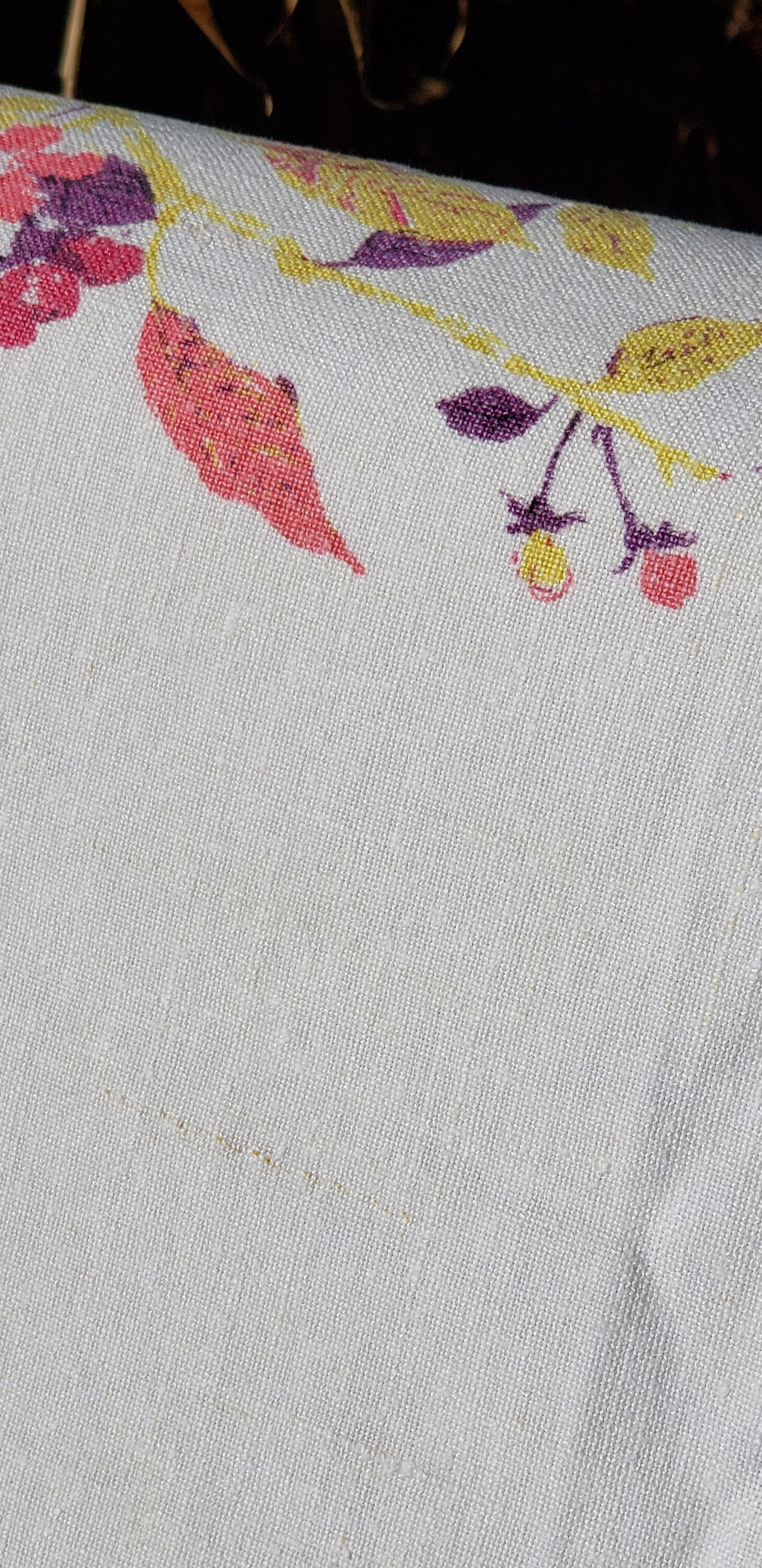 Vintage Luther Travis Linen Oval Floral and Fruit Pear - Etsy