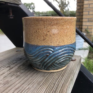 Handmade Ceramic Beach Waves Planter With Drainage Hole - Etsy