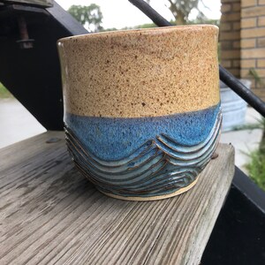 Handmade Ceramic Beach Waves Planter With Drainage Hole - Etsy