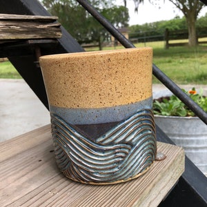 Handmade Ceramic Beach Waves Planter With Drainage Hole - Etsy