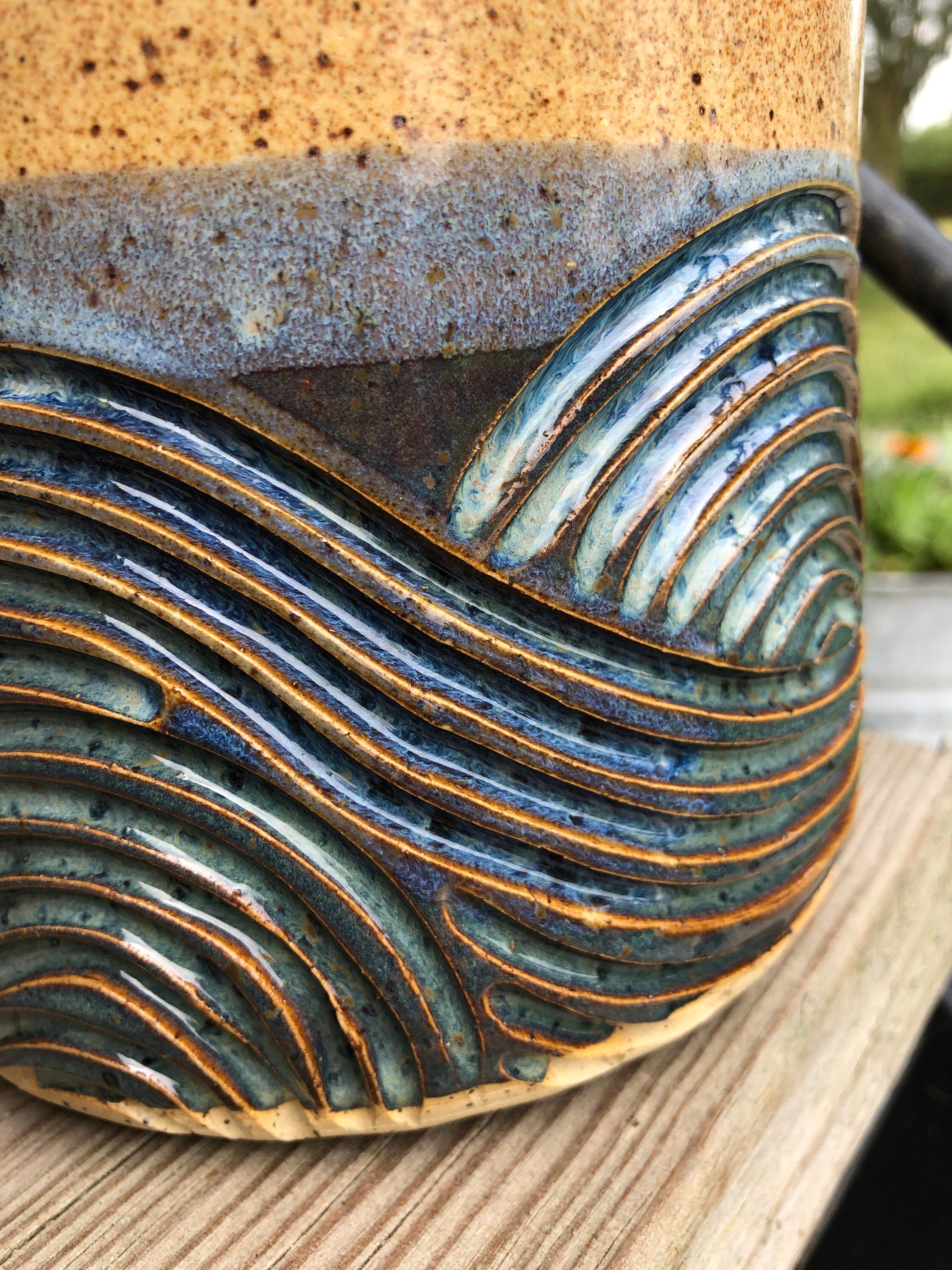 Handmade Ceramic Beach Waves Planter With Drainage Hole - Etsy